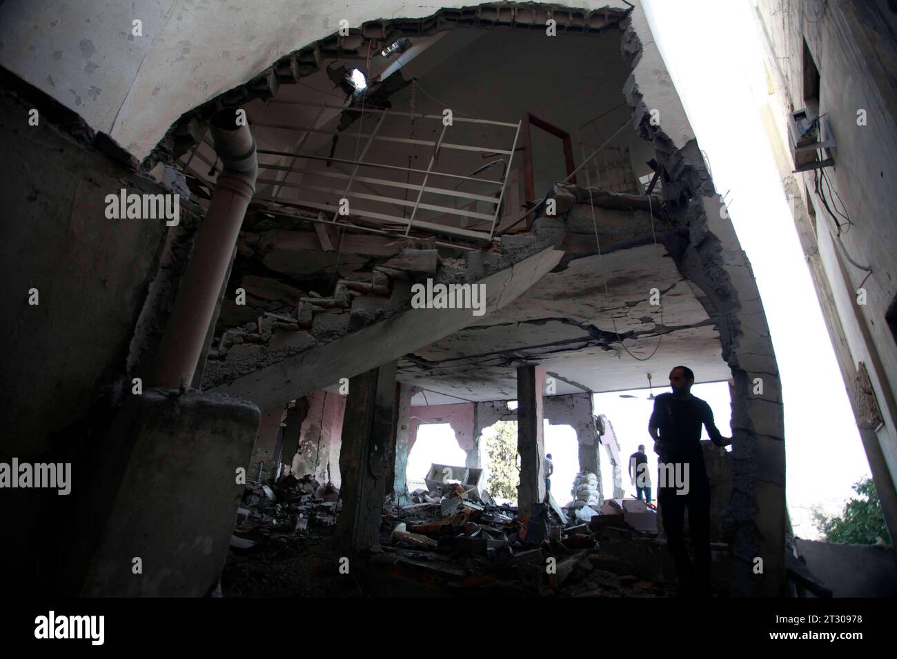 An interior view of the Al-Ansar Mosque, which was damaged in the ...