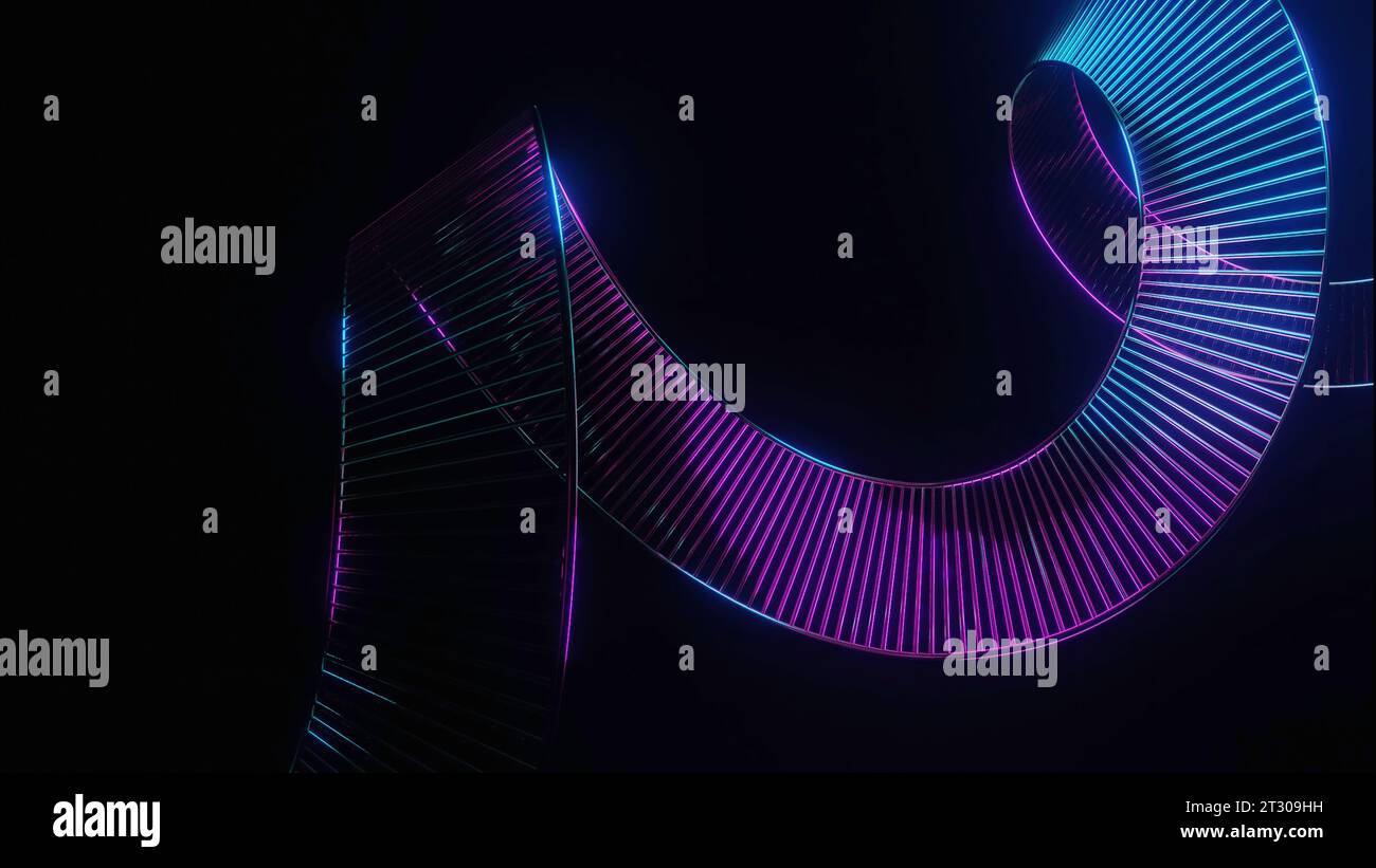 Black background with green and purple stripe. Design. Light animation ...