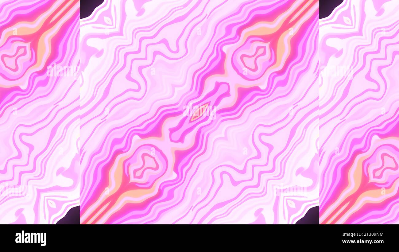 Psychedelic flashing pattern of bright curved lines. Motion. Flashing flashes of curved lines in ...