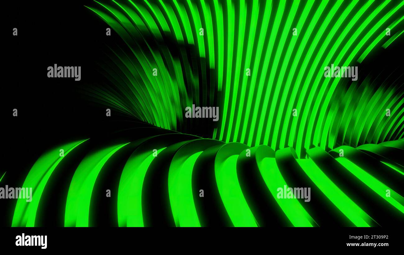 Dizzying moving spiral of stripes. Design. Spiral tunnel moves with stripes on black background ...