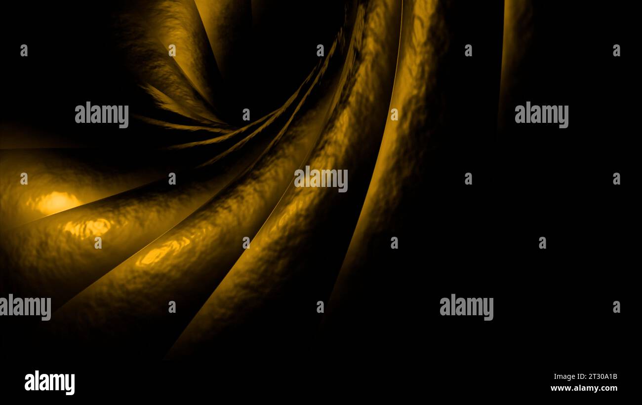 White and yellow running lines. Design. Black background with computer ...