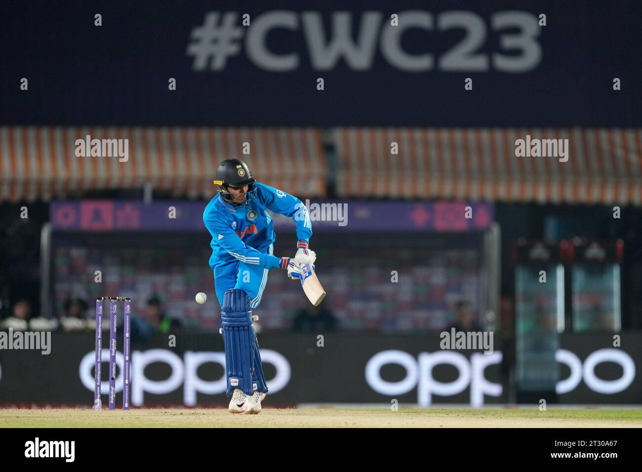 India's Shubman Gill bats during the ICC Men's Cricket World Cup match ...