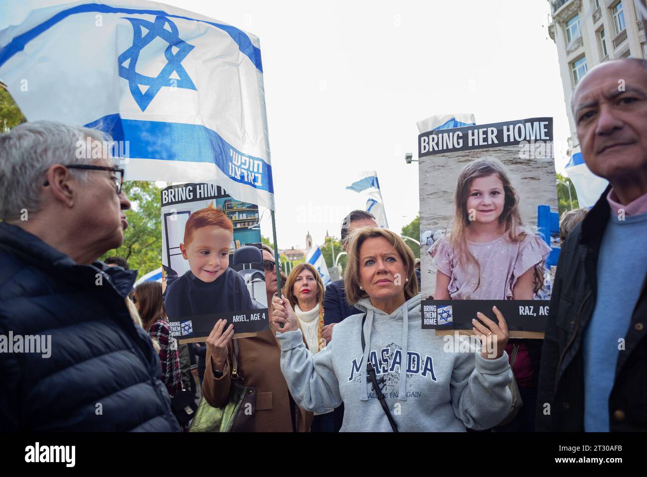 Members of the Federation of Jewish Communities of Spain demonstrate ...