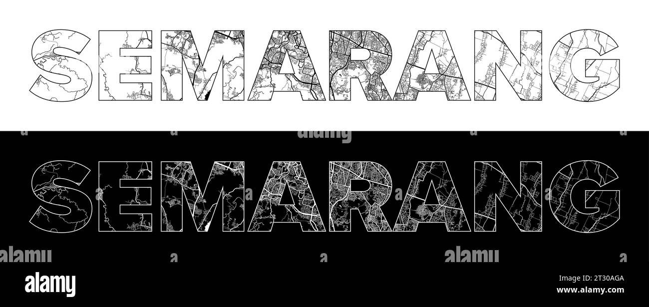 Map of semarang Black and White Stock Photos & Images - Alamy