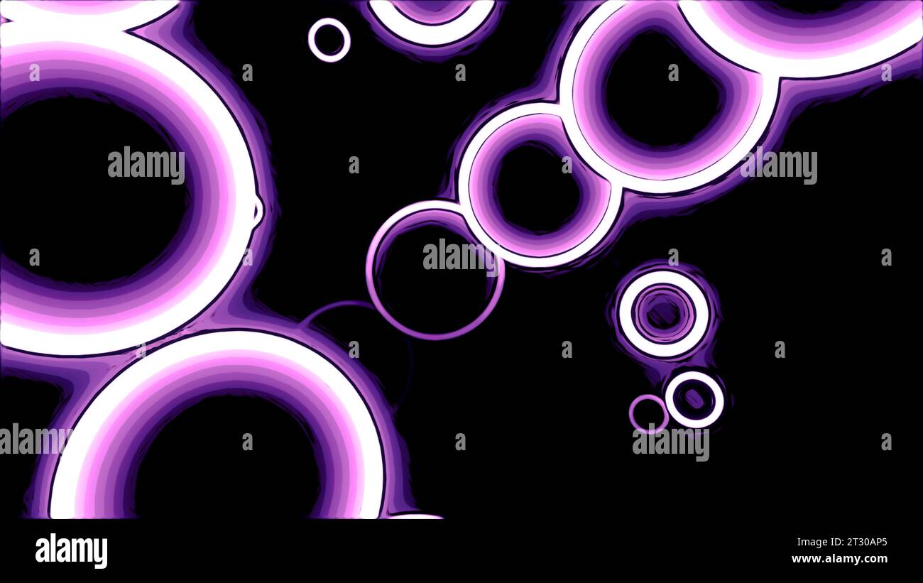 Black background with flying bubbles. Design. Red and purple bubbles ...