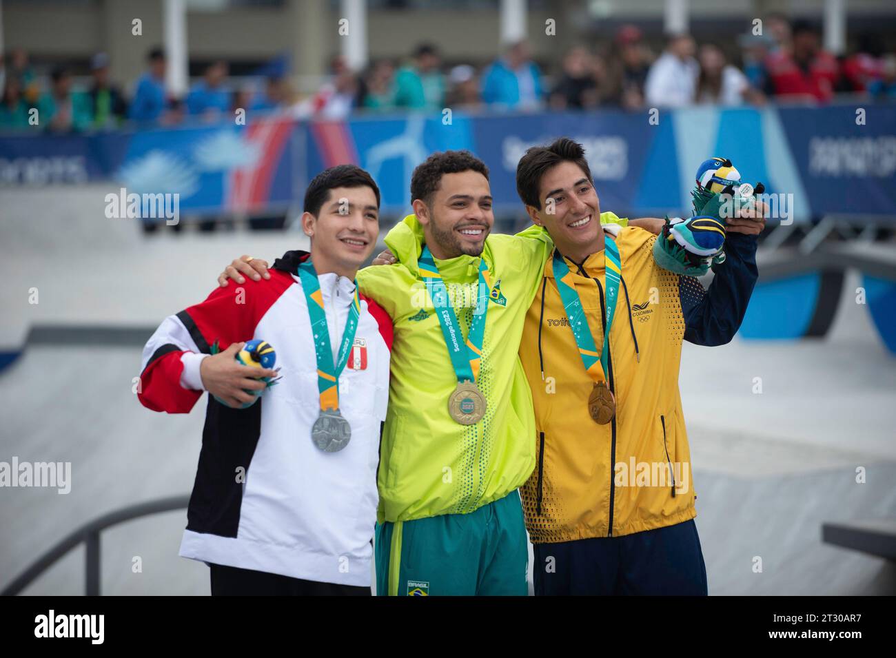 Santiago, Chile. 21st Oct, 2023. Lucas Rabelo wins gold in street ...