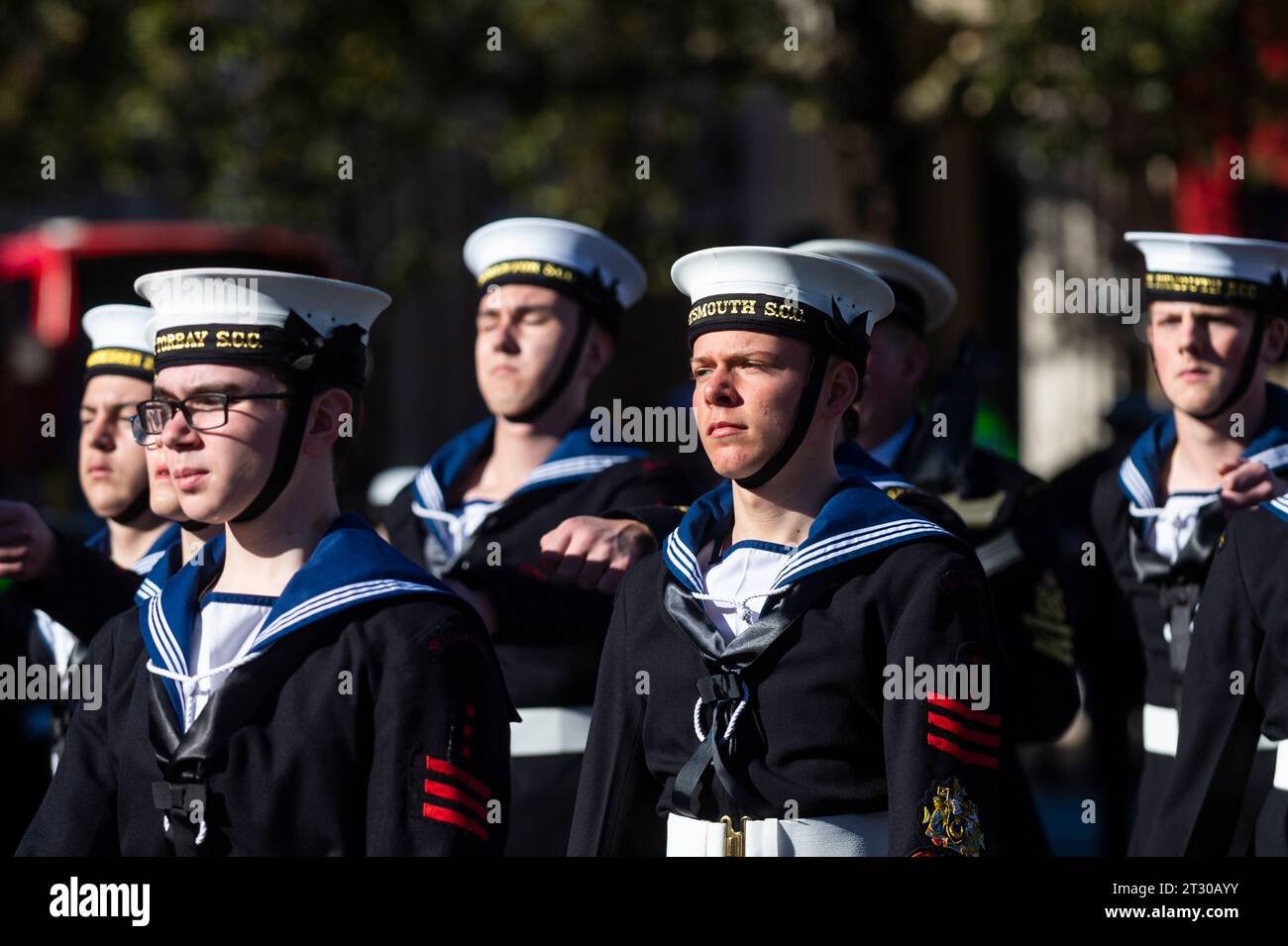 London, UK. 22 October 2023. Sea cadets take part in a parade in ...