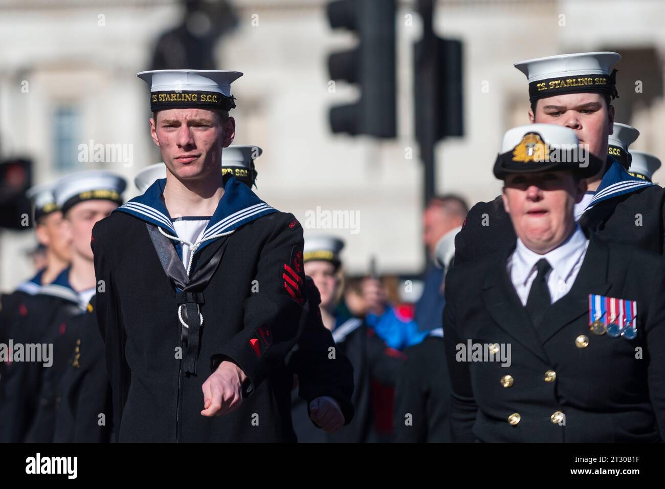London, UK. 22 October 2023. Sea cadets take part in a parade in ...