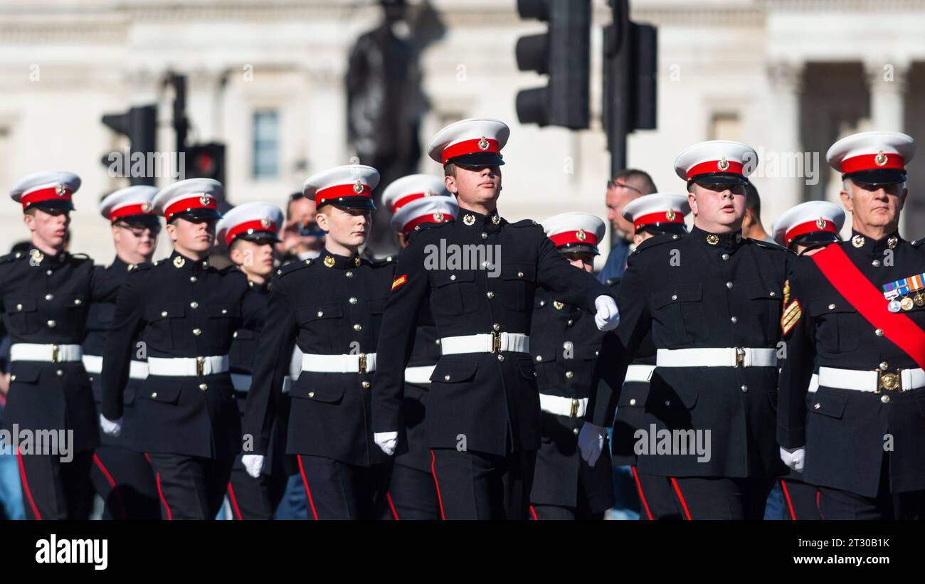 London, UK. 22 October 2023. Sea cadets take part in a parade in ...