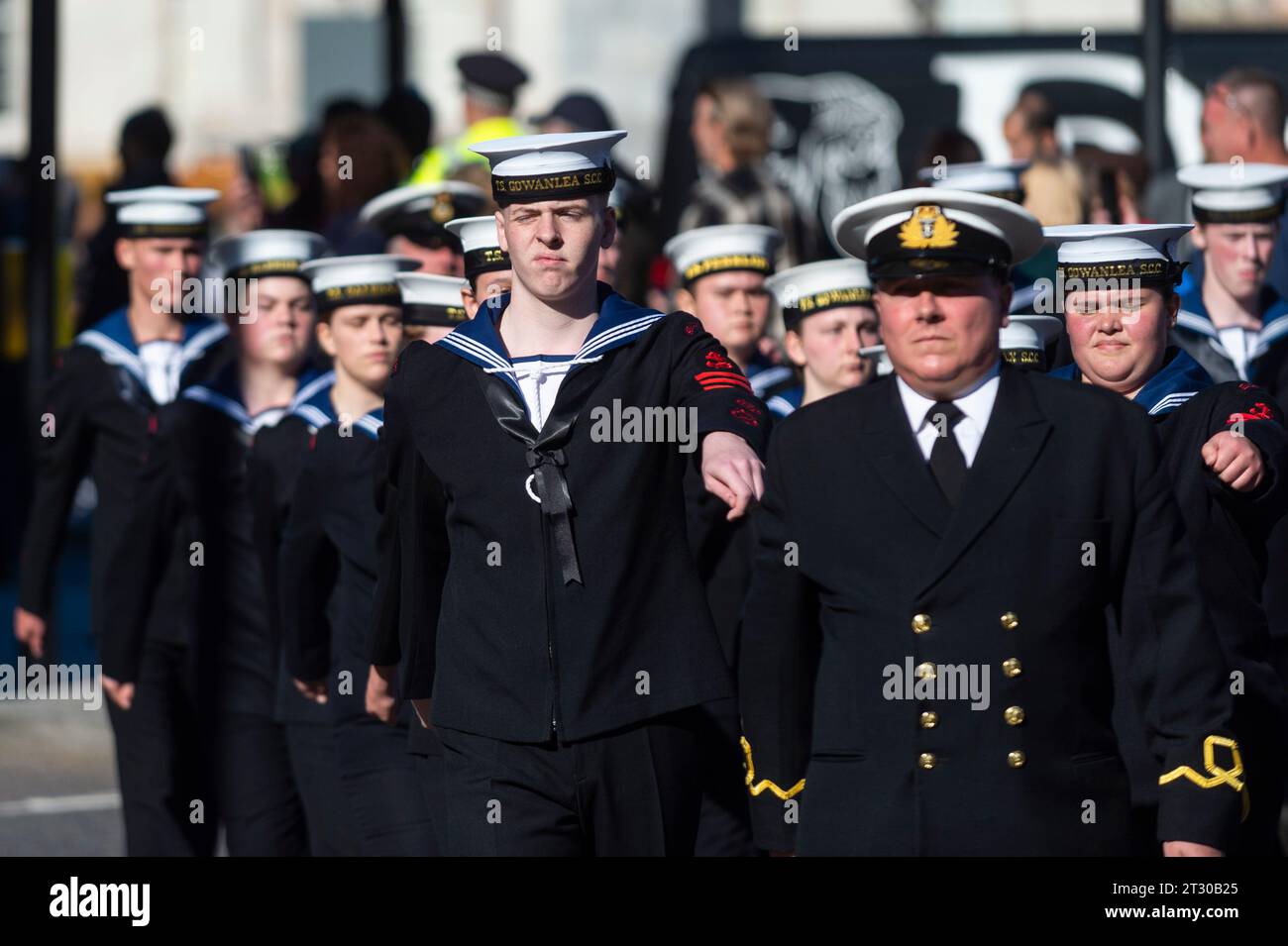 London, UK. 22 October 2023. Sea cadets take part in a parade in ...