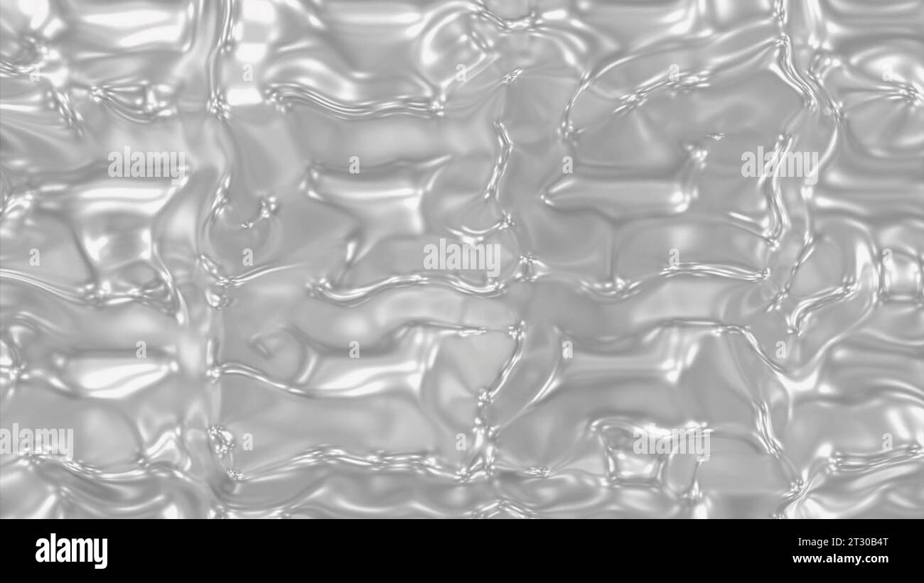 Moving metallic liquid with ripples in flow. Design. 3D liquid texture ...