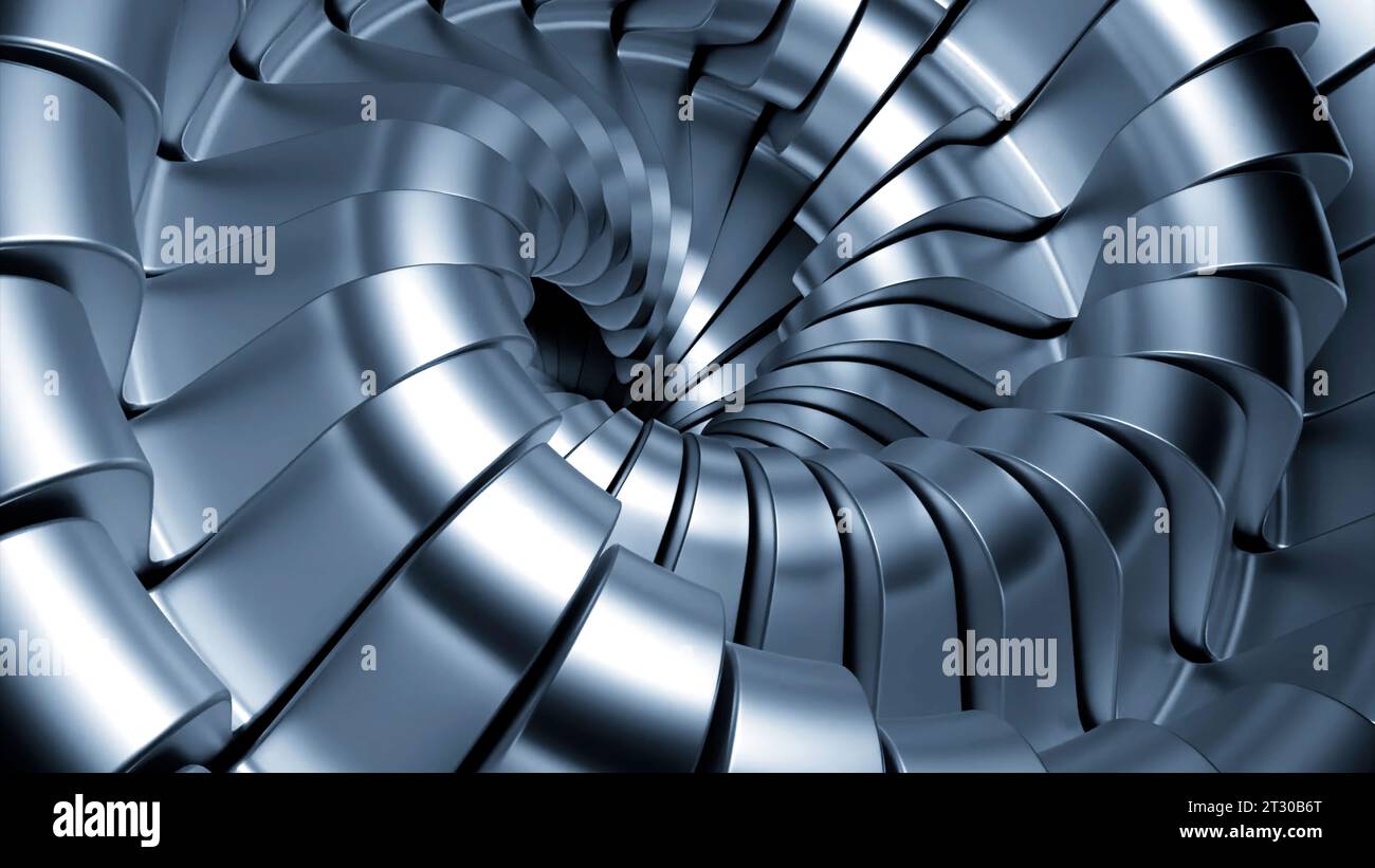 Grey cable in animation. Design. From small parts that are connected to ...