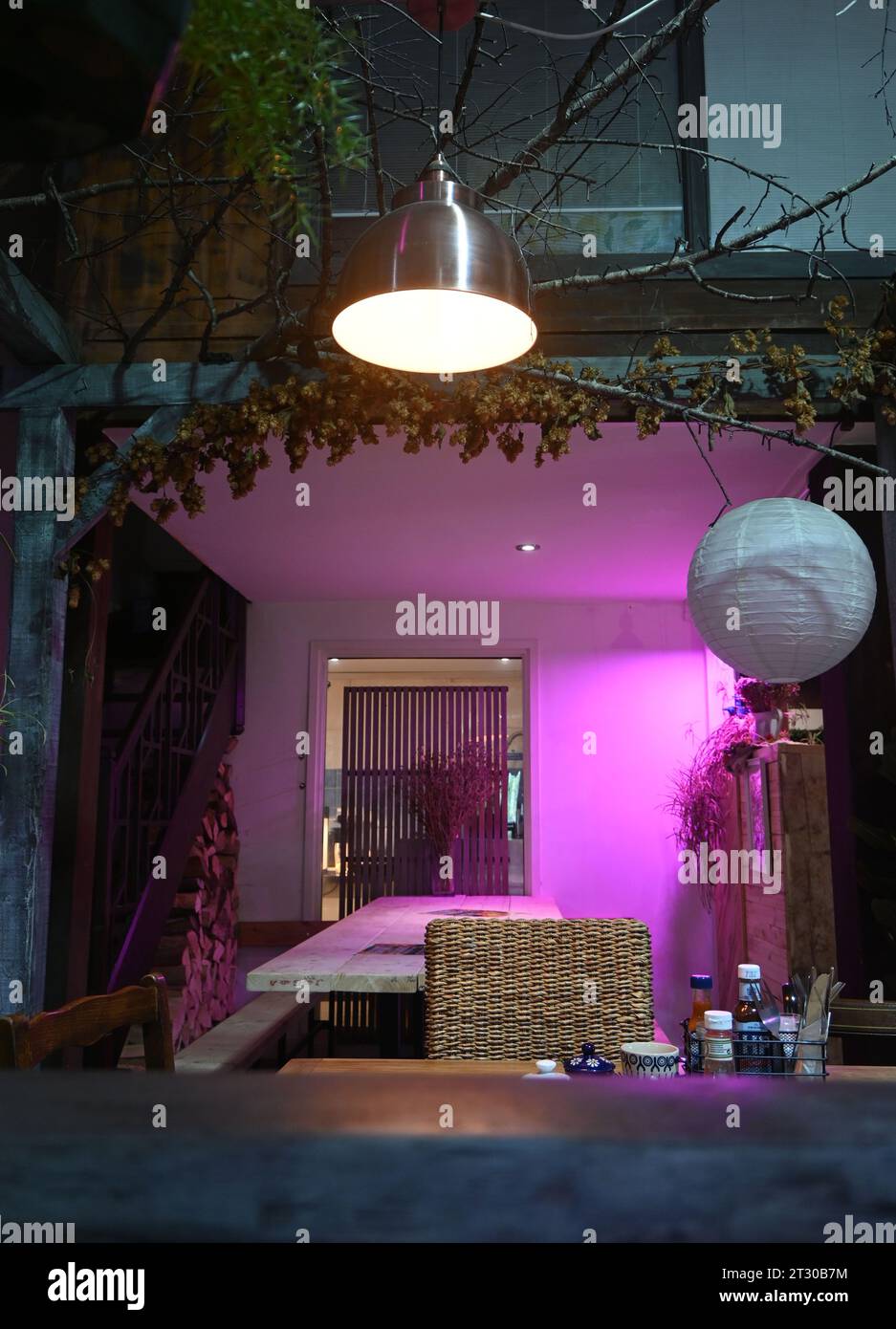 Colourful cafe interior tables chairs hi-res stock photography and ...