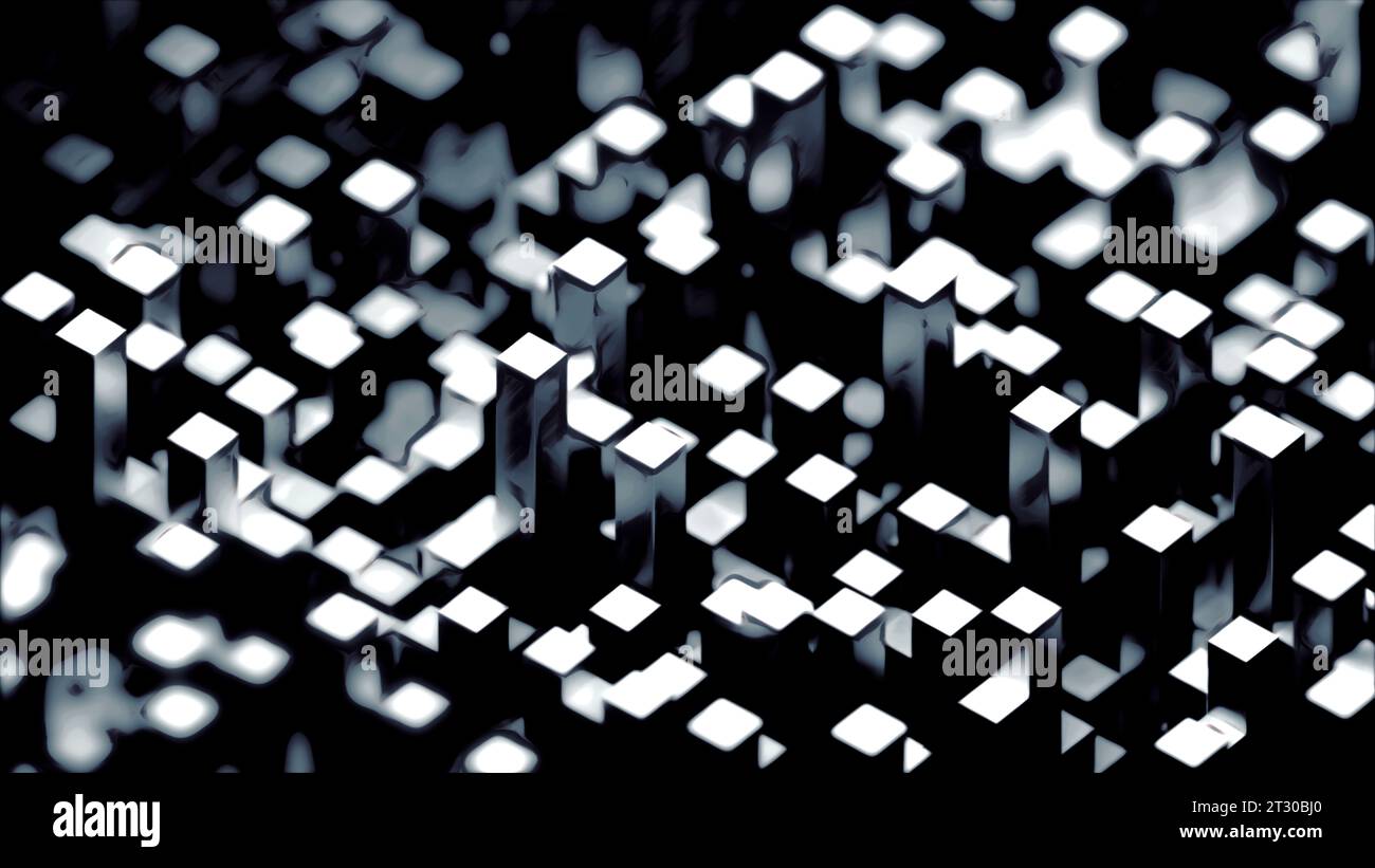 Black background with long square lines. Design. Three D with long ...