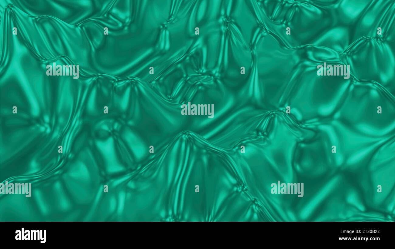 Ripples on surface of metallic liquid. Design. Bubbling 3D liquid with ...