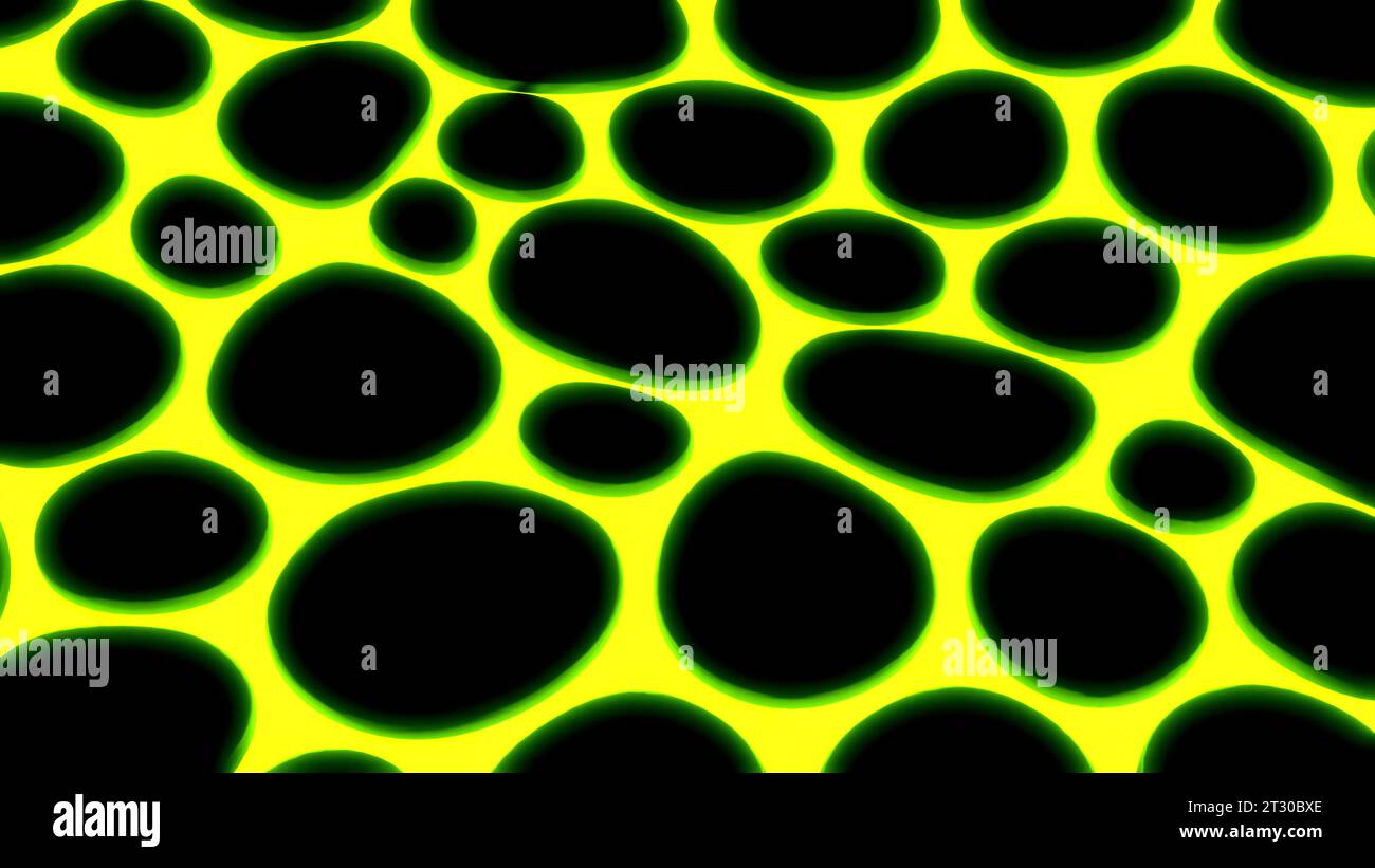 Black background with yellow holes. Design. Light green and yellow ...
