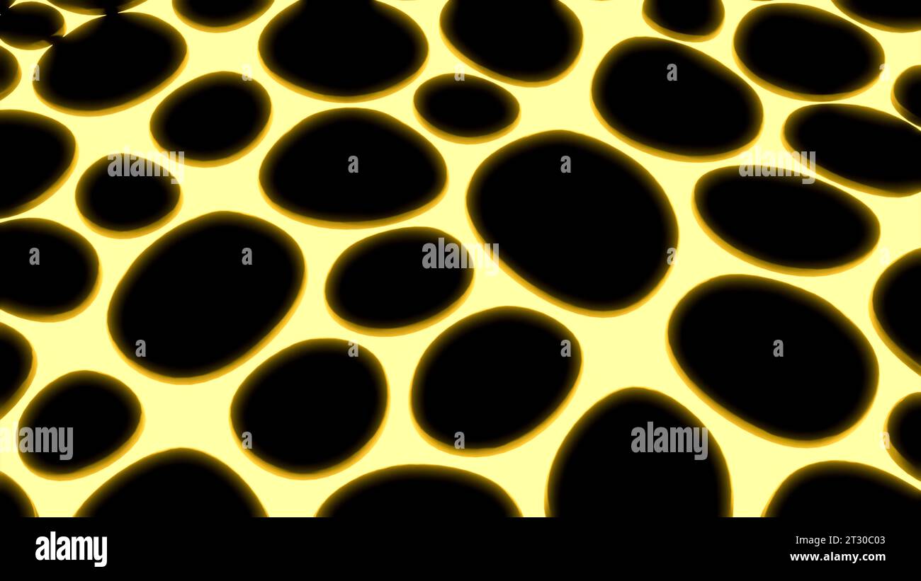 Black background with yellow holes. Design. Light green and yellow ...