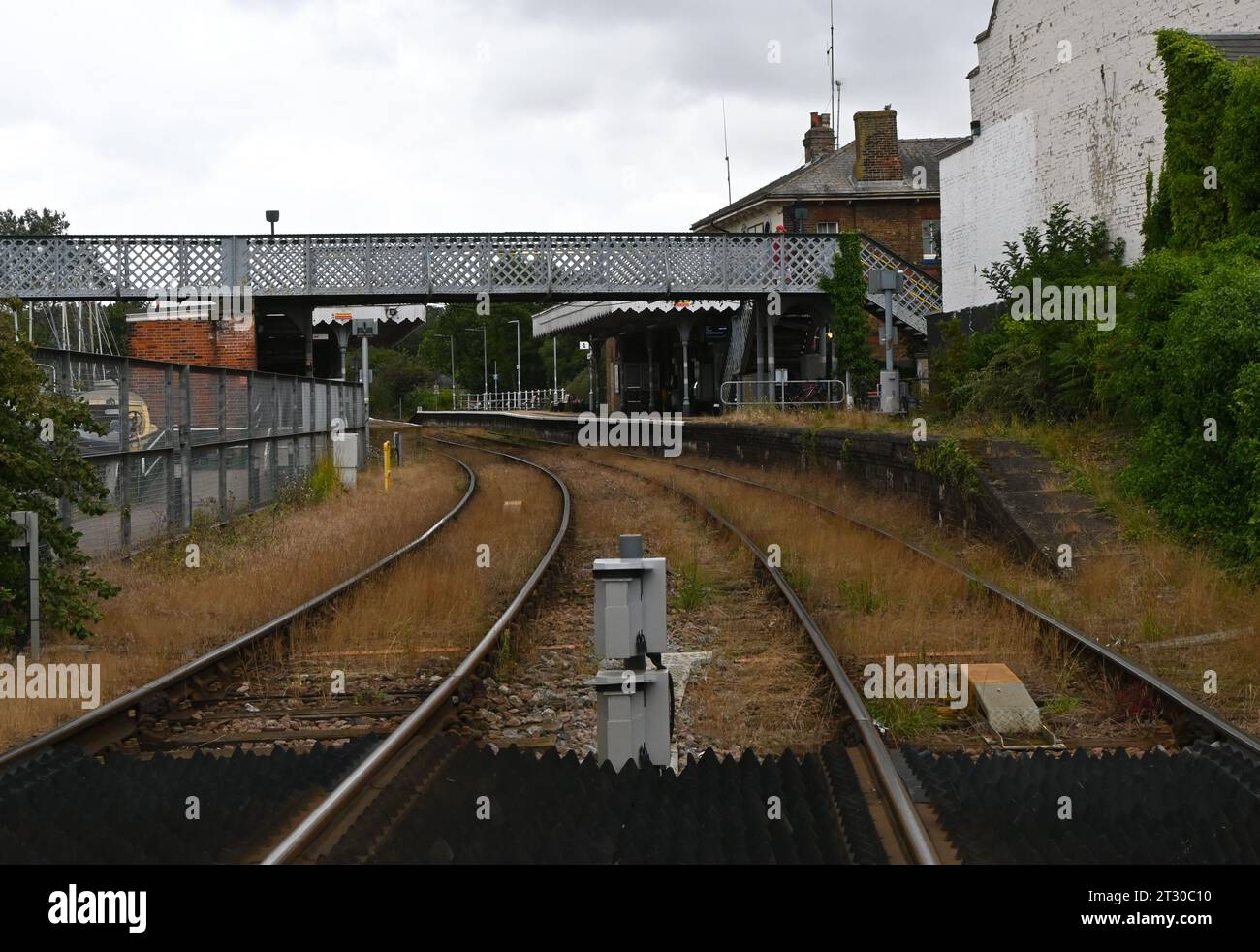 view of woodbridge train station, suffolk Stock Photo - Alamy