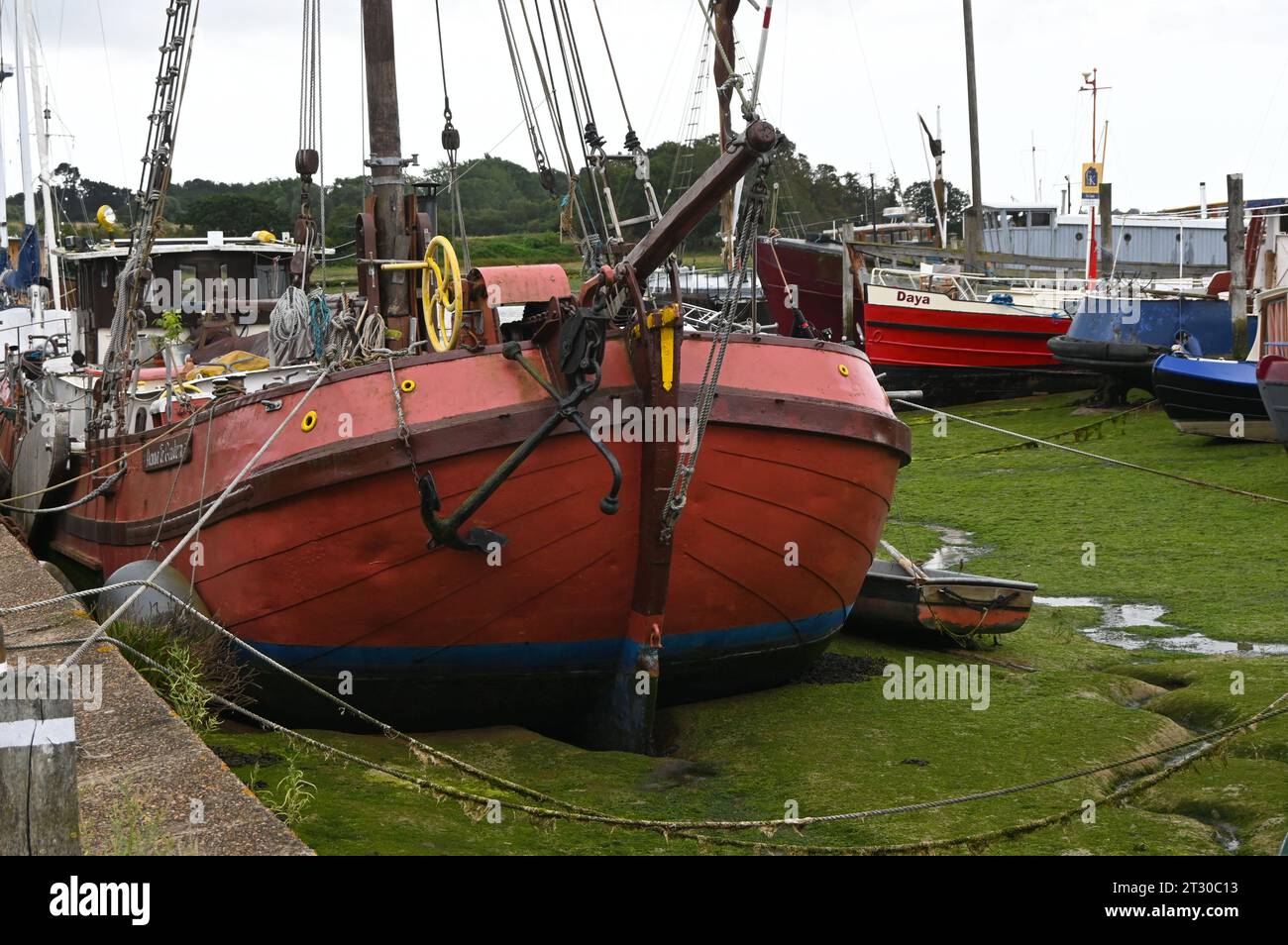 red houseboat, woodbridge, suffolk Stock Photo - Alamy