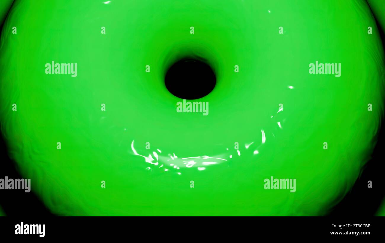 White and green funnel. Design. A small sucking hole made in 3d format ...