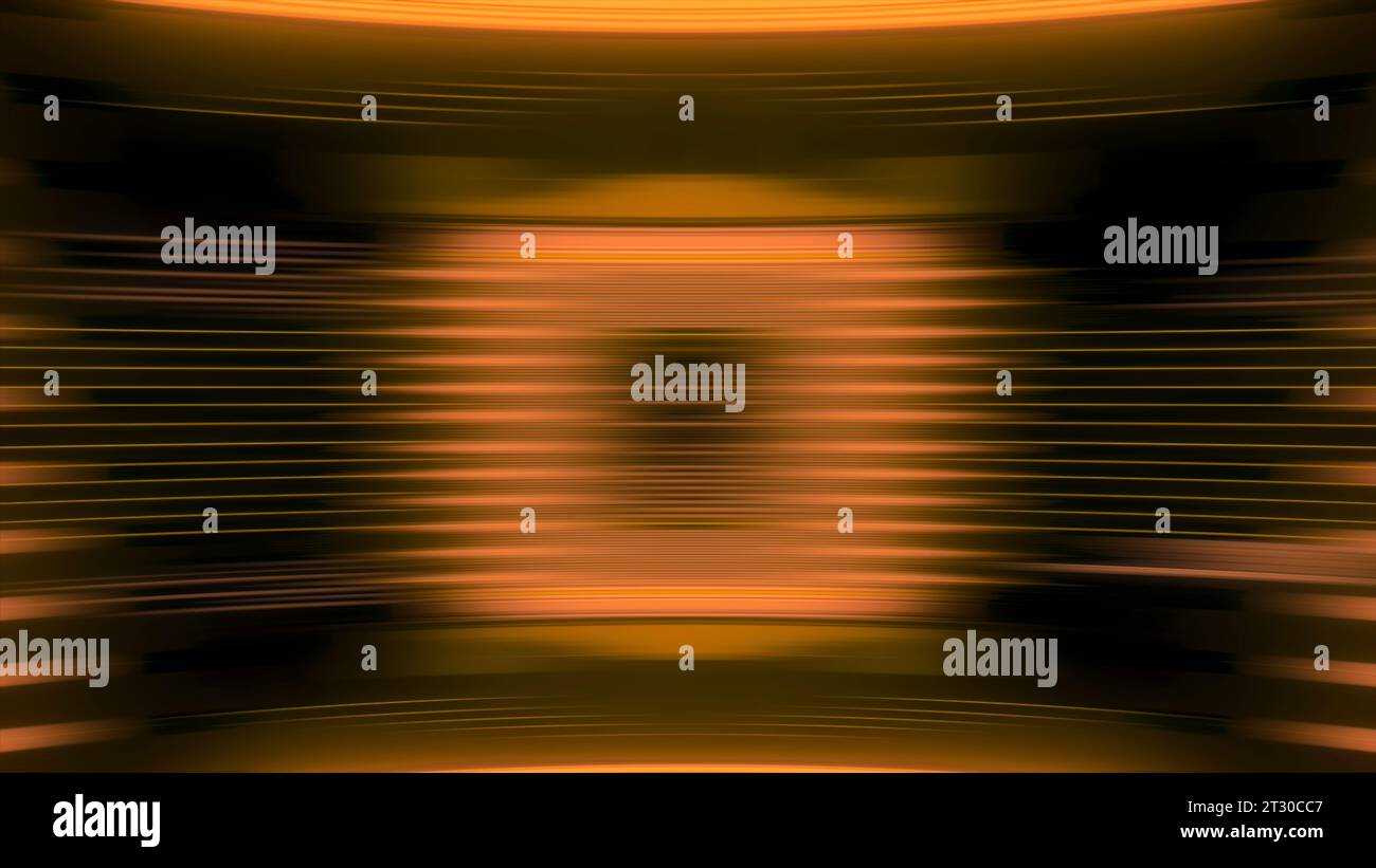 3D animation with stripes and pulsating pulses of electronics. Motion ...