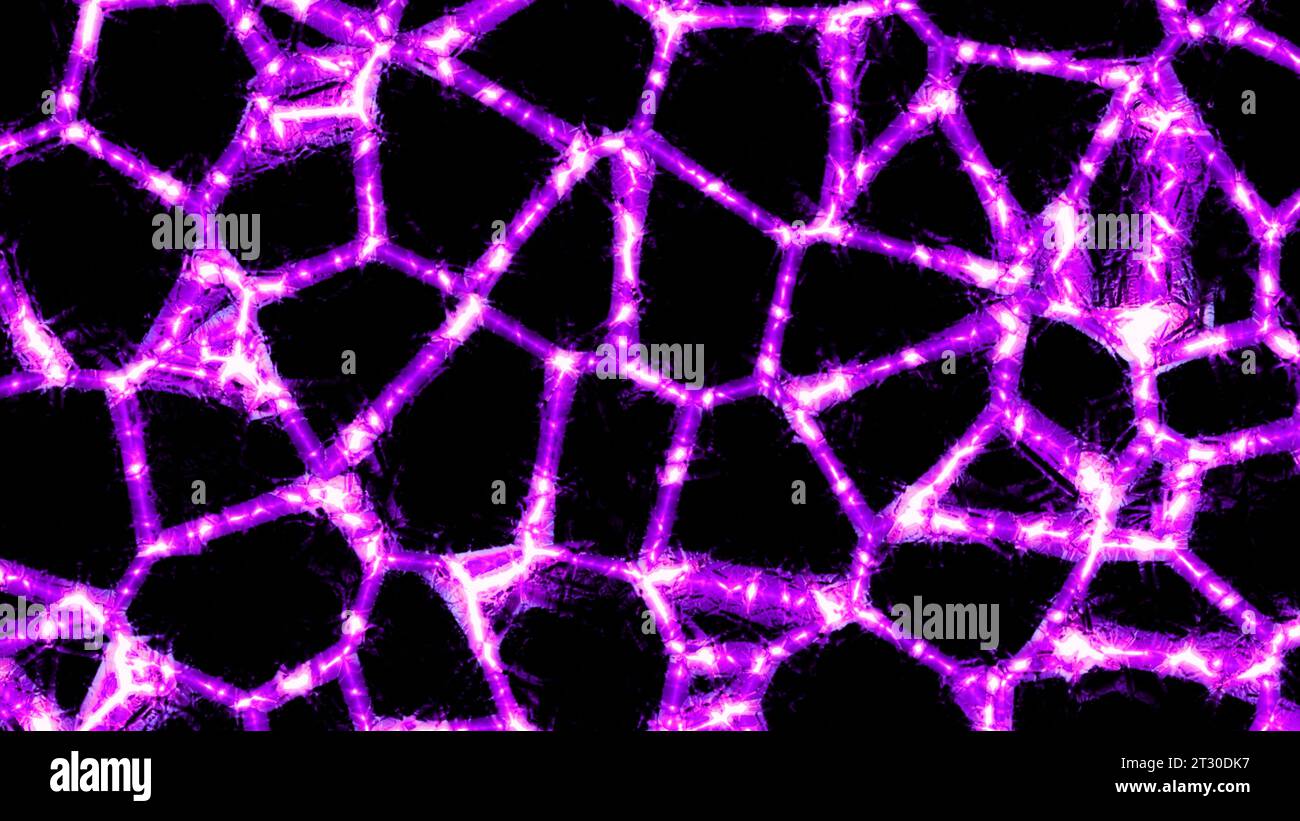 Pattern with moving neural networks on black background. Design. Bright ...