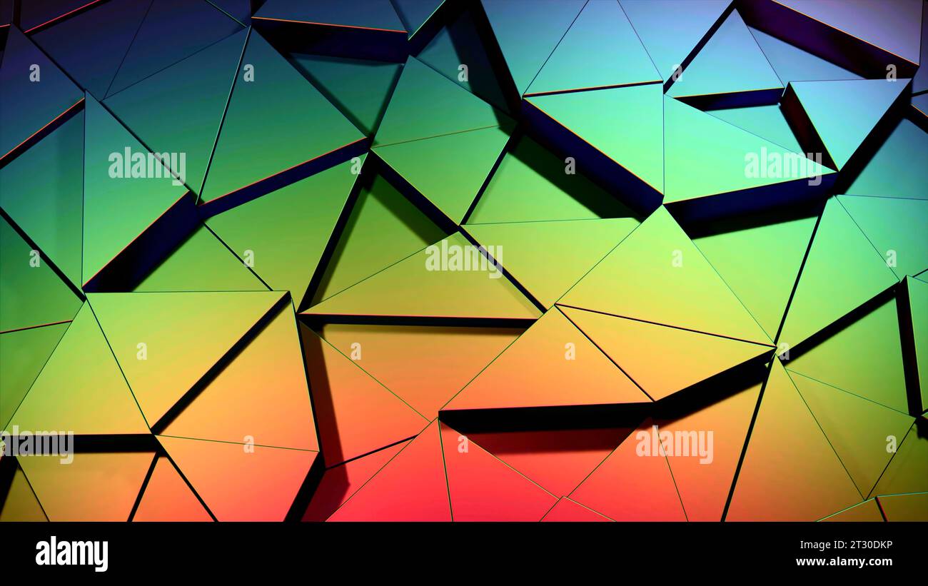 Computer Animation Of Disappearing And Appearing Triangles Design 3d Background With