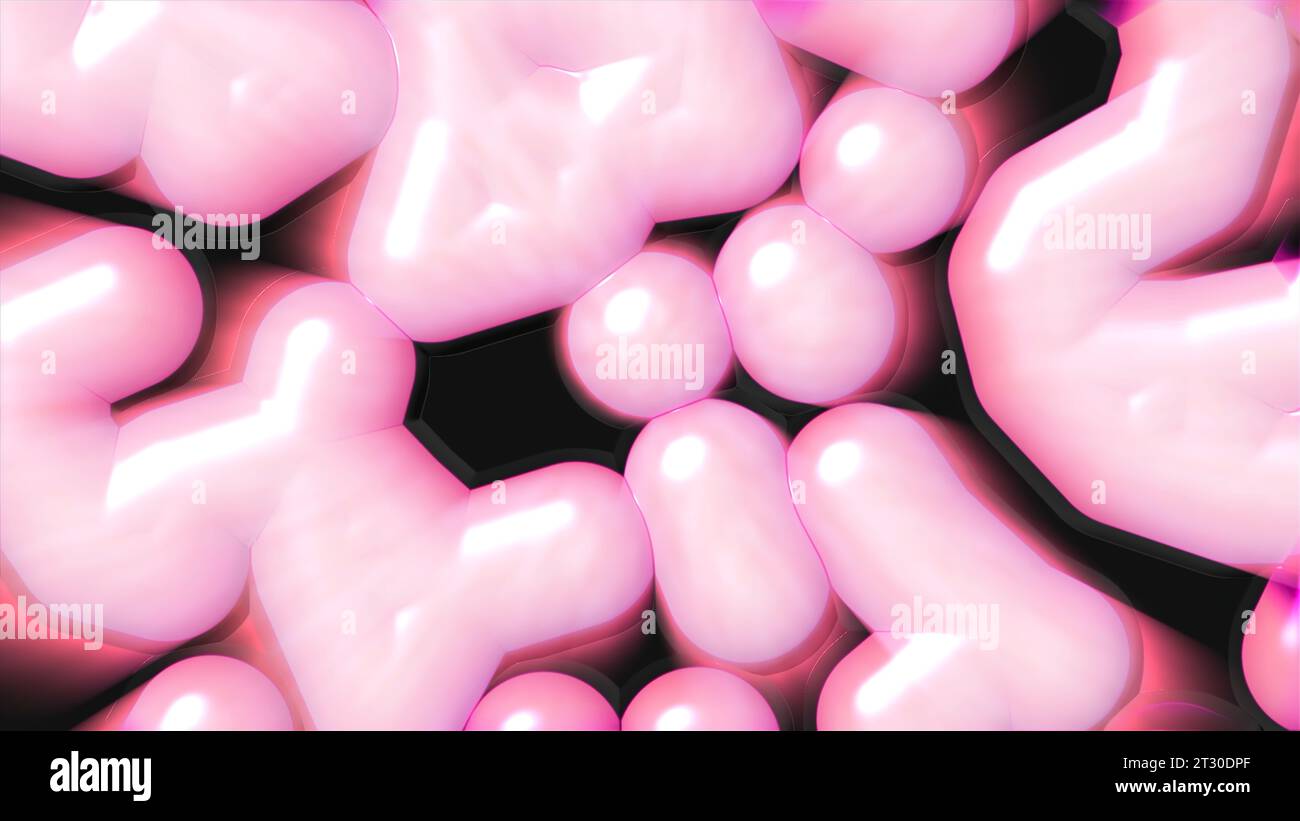 3d molecules with changing parts. Motion. Liquid flashing parts of ...