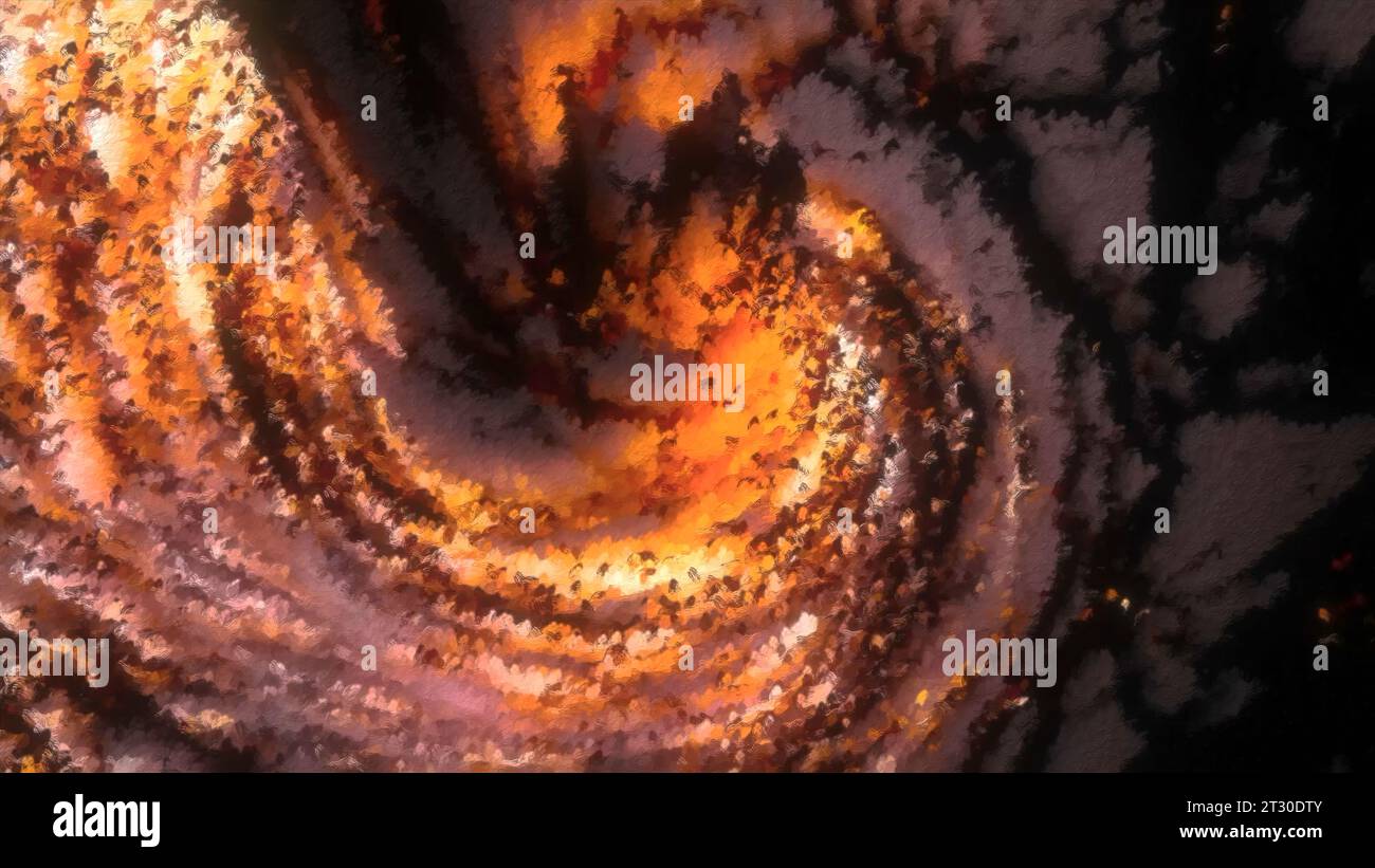 Colorful fog vortex with shiny particles. Motion. Cosmic swirling ...