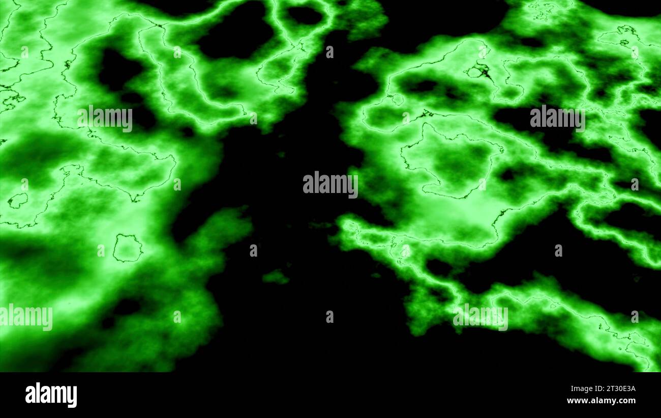 Bright spots with moving neon lines on black background. Design. Plasma ...