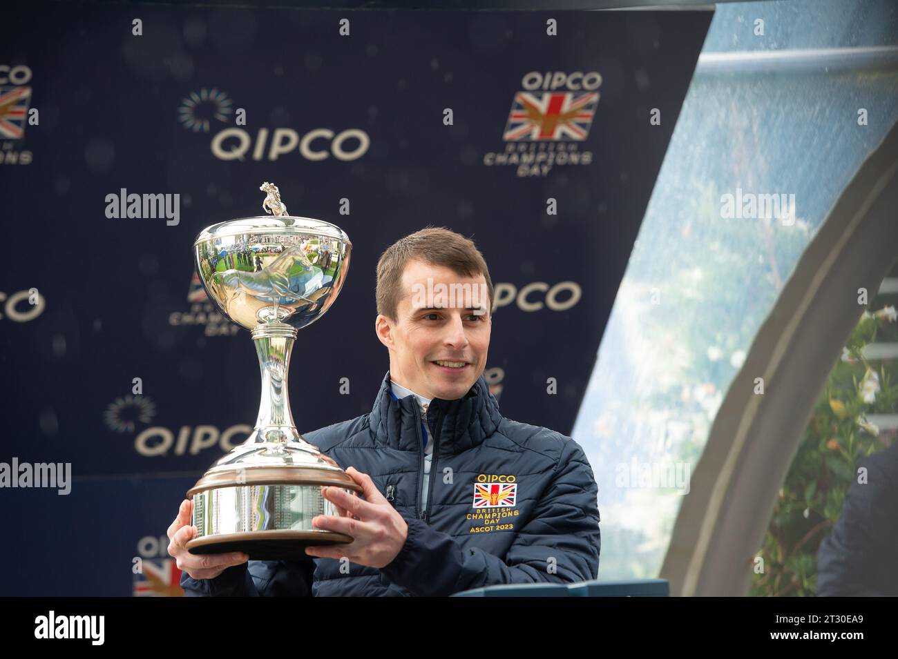 Ascot, Berkshire, UK. 21st October, 2023. Teenage sensation Billy Loughnane was presented with ...