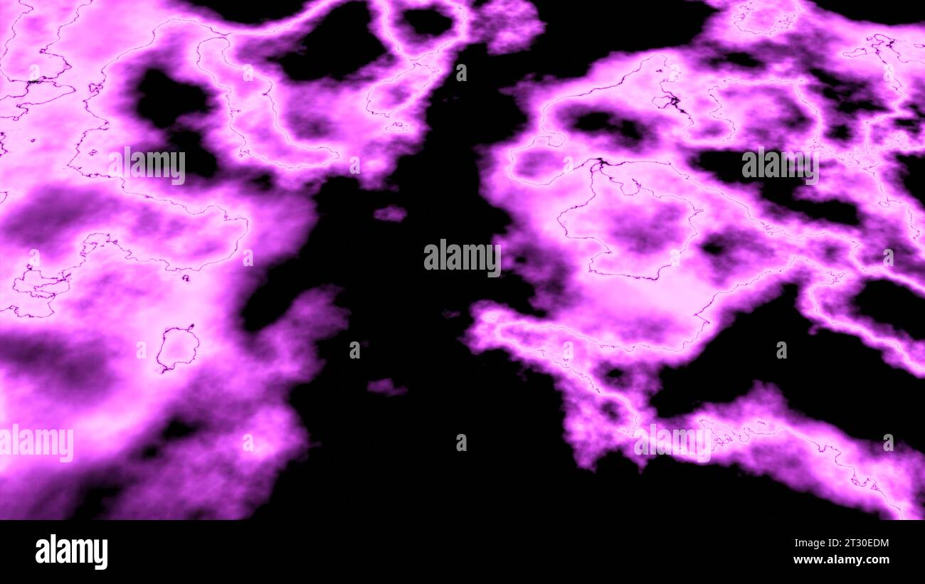 Bright spots with moving neon lines on black background. Design. Plasma ...