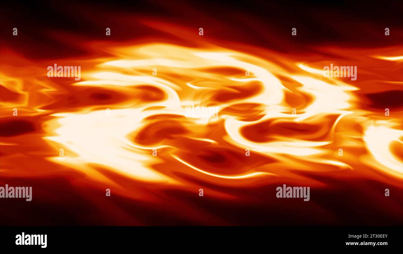 3d animation of glowing fiery radiation. Motion. Wavy streams of ...