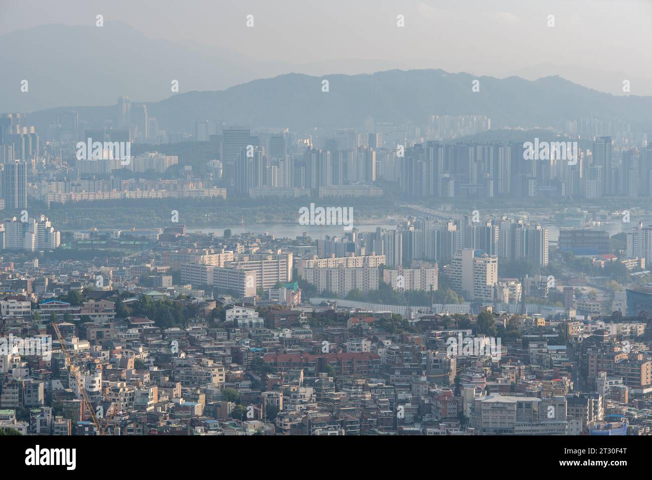 Smog pollution and Cityscape of Seoul capital of South Korea on 14 ...