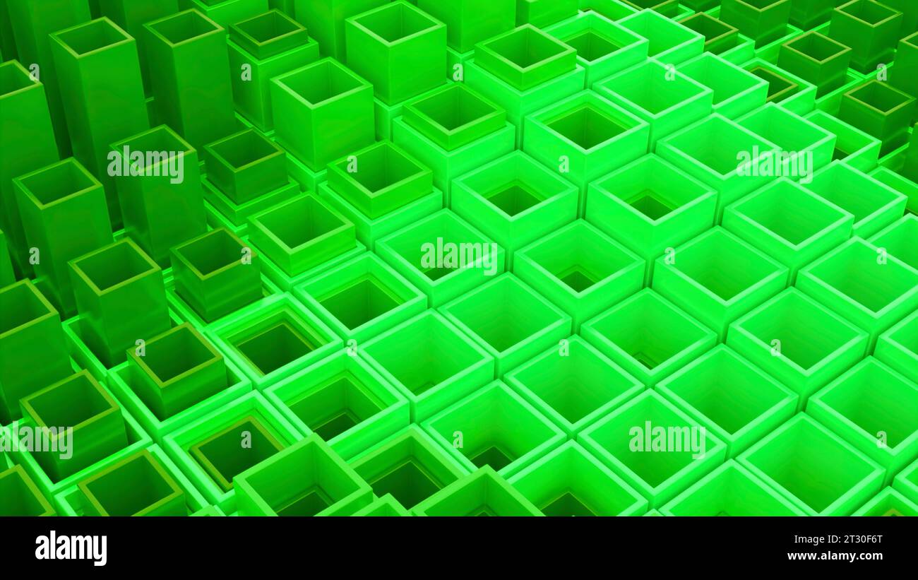 3D animation of moving square columns. Design. Square pillars move ...