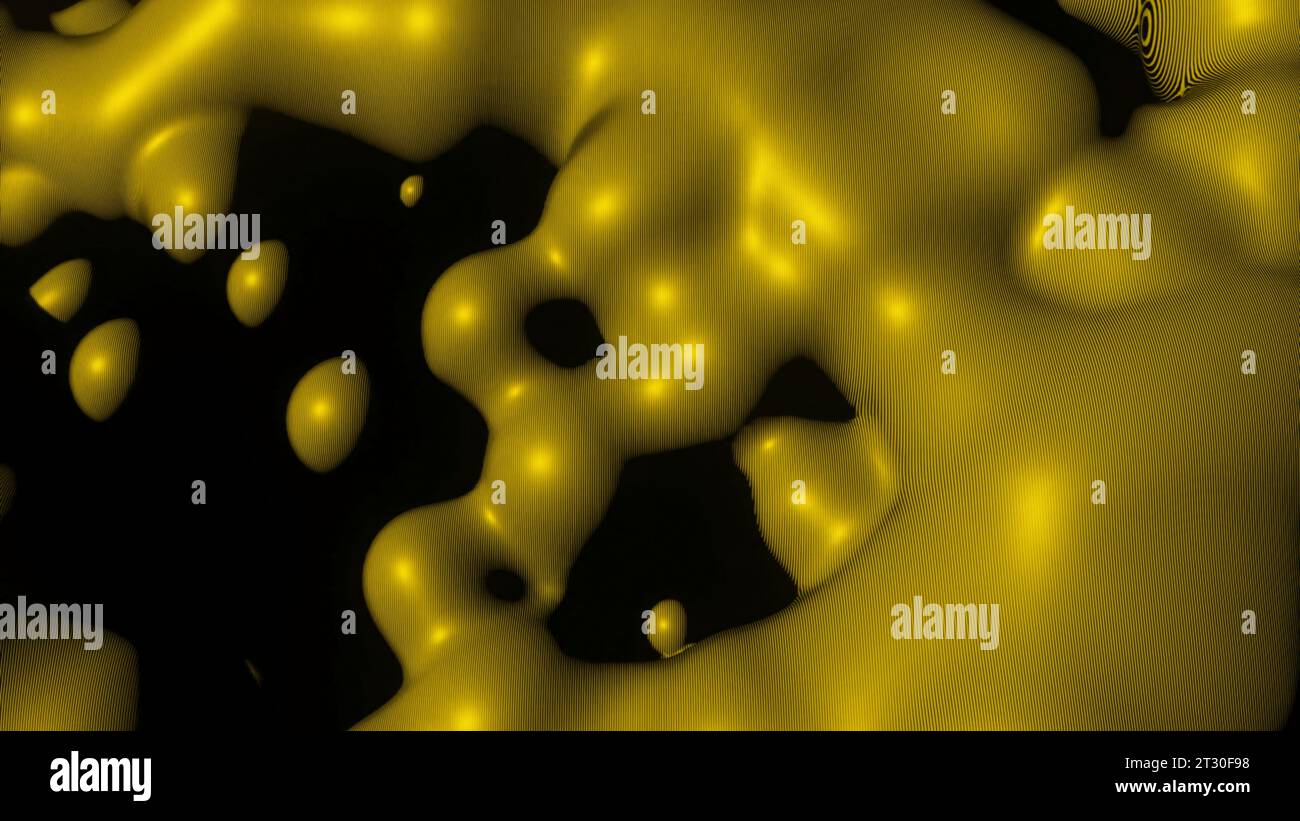 Moving liquid on black background. Design. Liquid 3d matter with ...