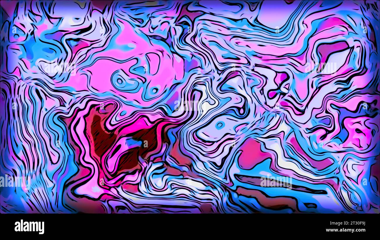Psychedelic colorful liquid patterns. Motion. Shimmering liquid pattern ...