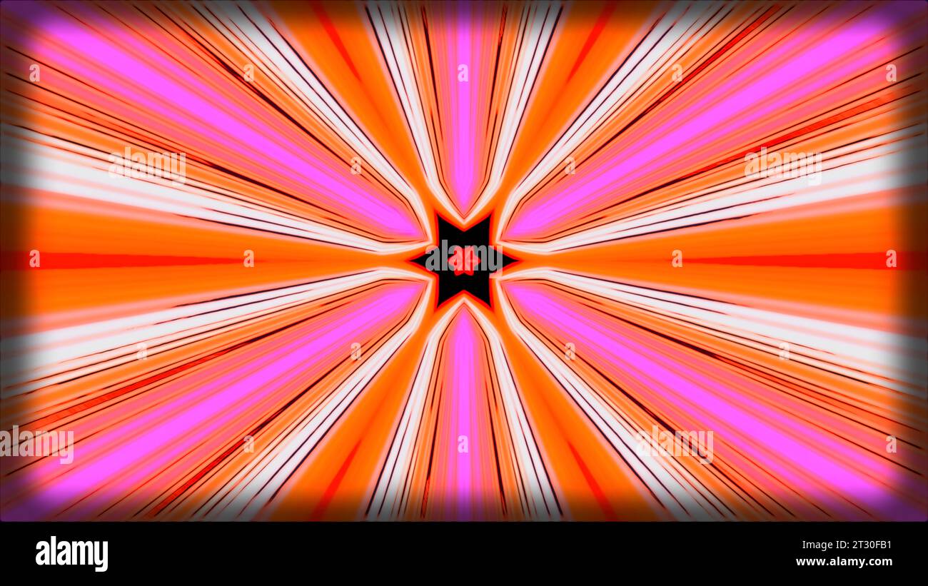 Psychedelic animation with bright flower pattern and tunnel. Motion ...