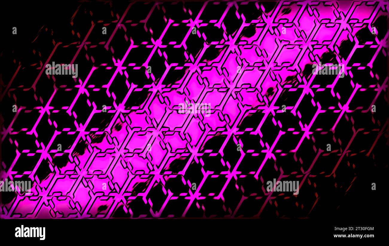 Abstract grid with moving chains. Motion. Grid with moving strips in ...