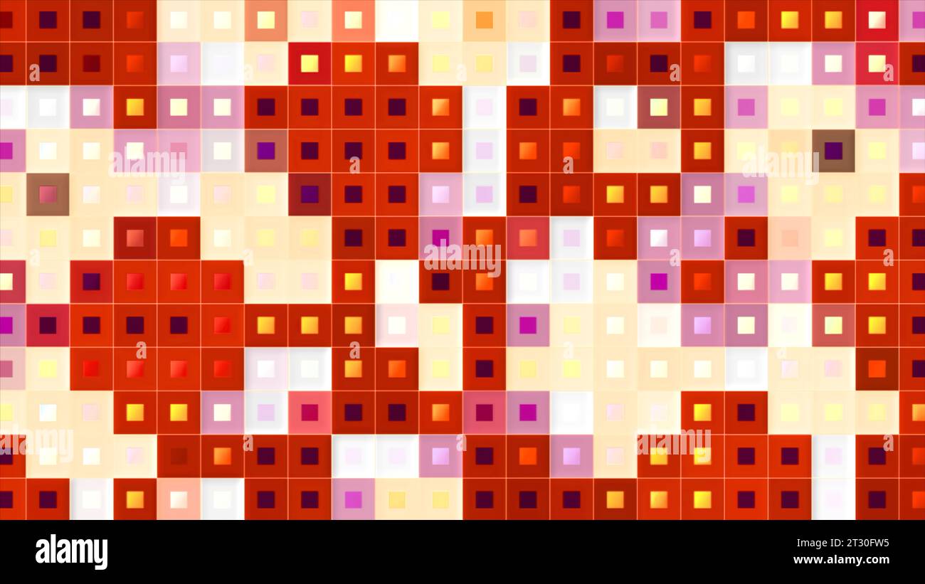 Colorful computer squares blink and appear. Motion. Colorful squares ...