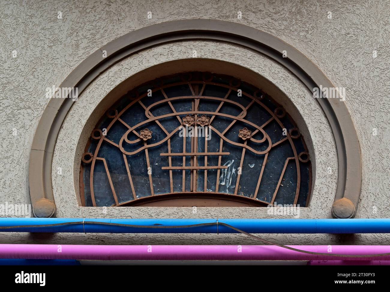 Art deco window grid on facade in Ribeirao Preto, Sao Paulo, Brazil ...