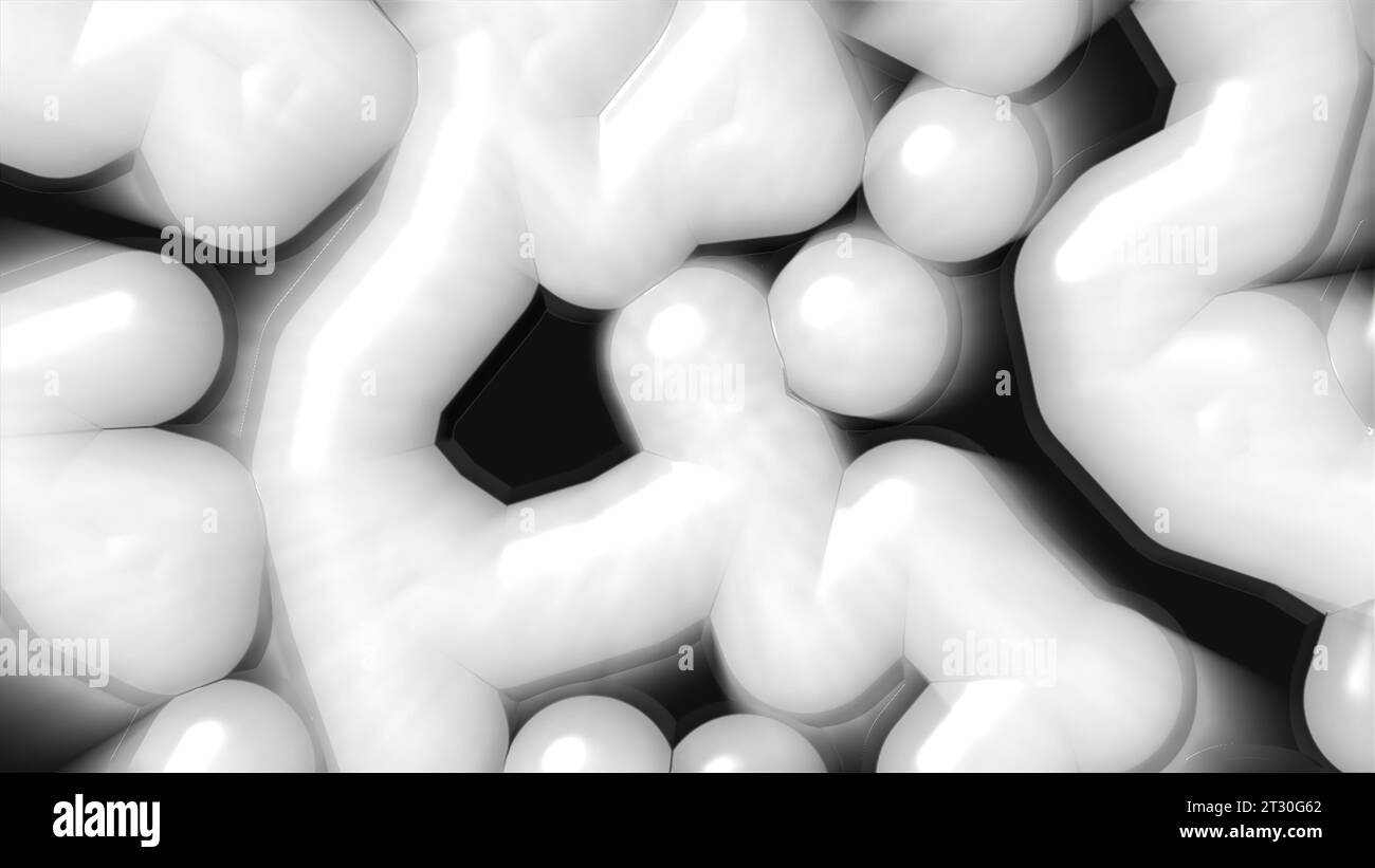 Flashing moving pattern of 3d liquid. Motion. 3d molecular fluid parts ...