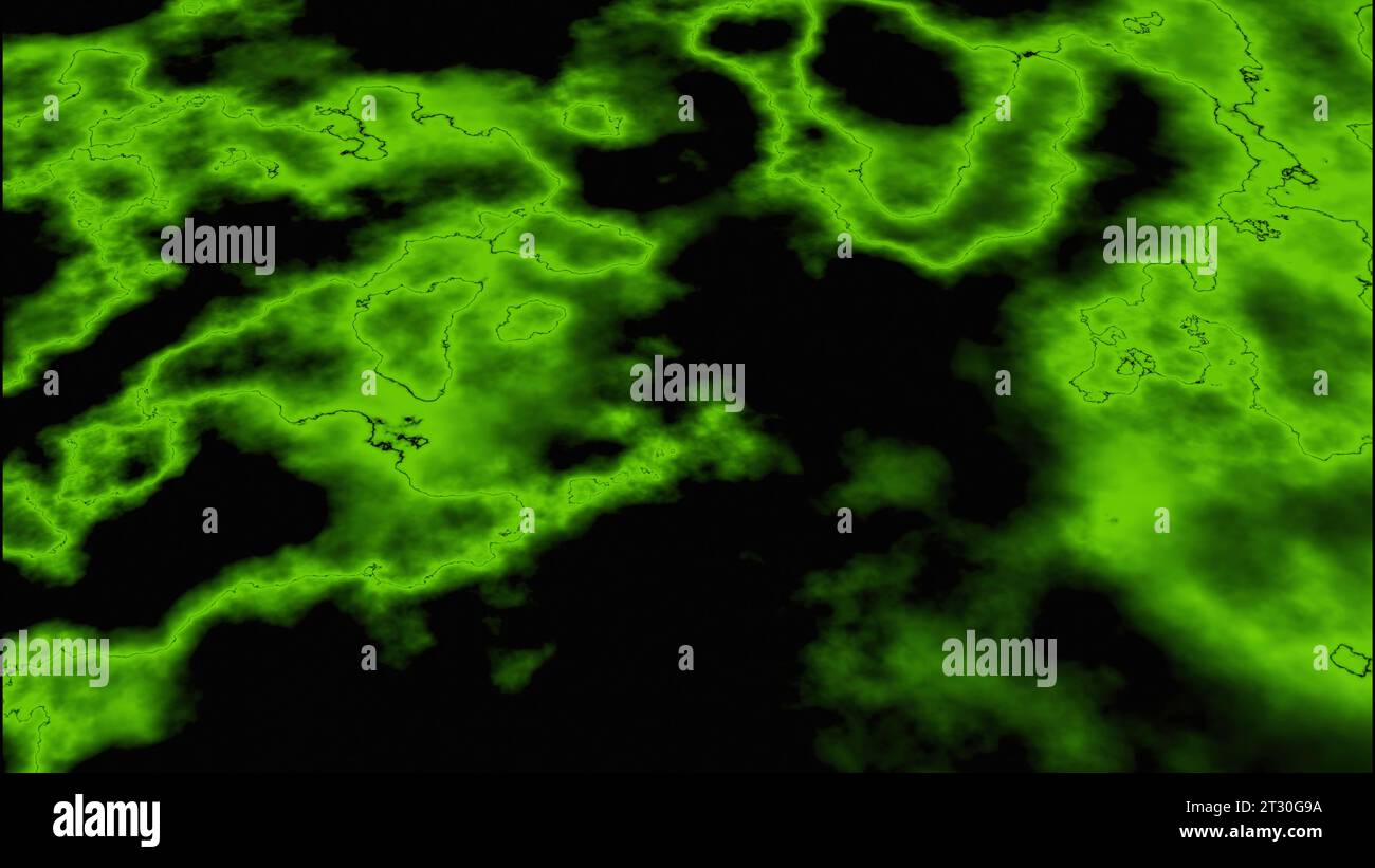 Black background with green and yellow goo. Design. Carelessly spilled ...