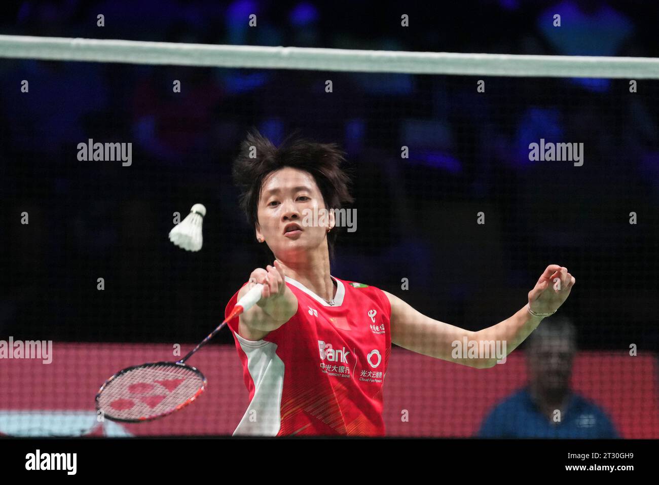 Chen Yu Fei of China in action against Carolina Marin, Spain during their final in womens single ...