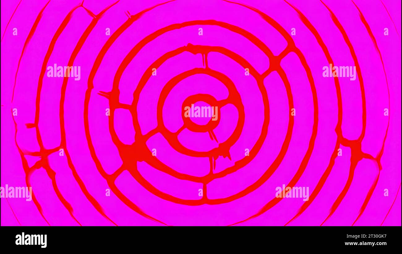 Pink background with red circled circles. Design. Small circles of ...