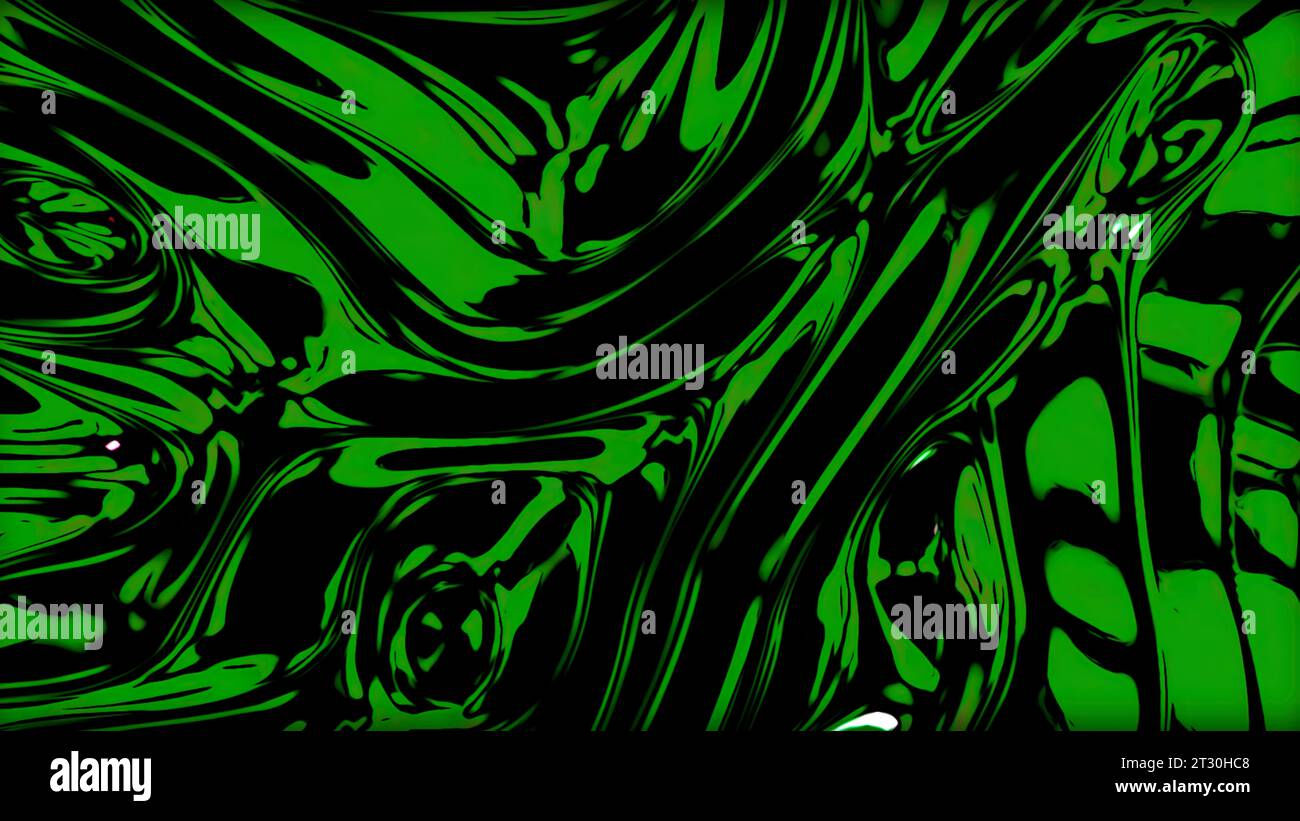 Green and red spreading liquid. Design. Bright abstraction with blots ...