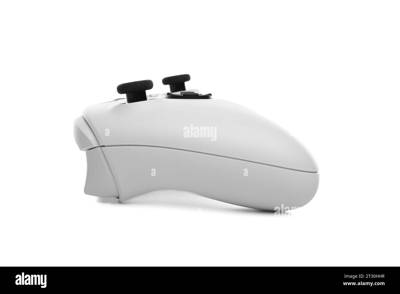 White wireless gamepad controller joystick isolated on a white Stock ...