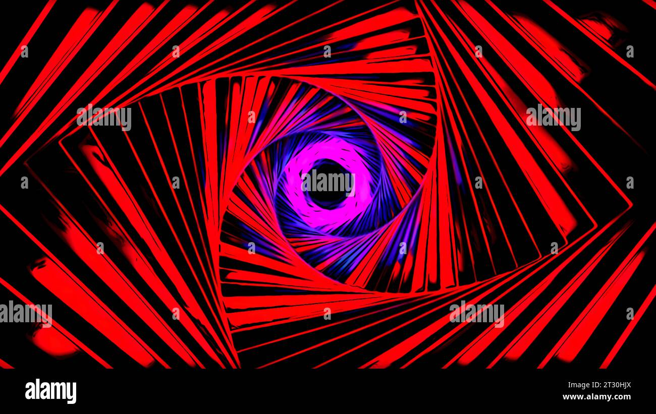 A shimmering square passage changing color. Design. A multi-colored ...