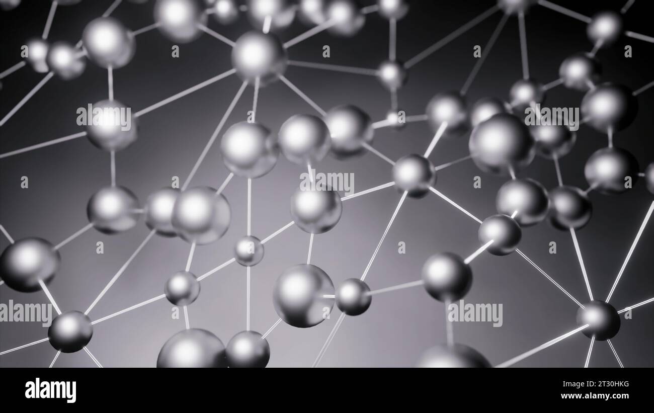 A gray mesh of molecules. Design. A white grid in cartoon animation ...