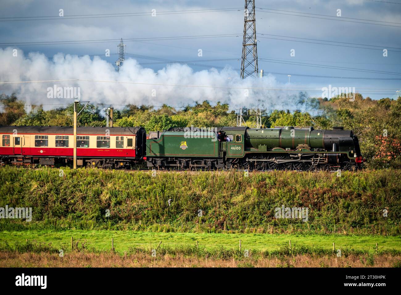 The Royal Scot heritage steam engine hauling the Pennine Moors Explorer ...